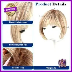 Accessories | Human Hair Topper Silk Base Clipin Short Bob With Bangs ...